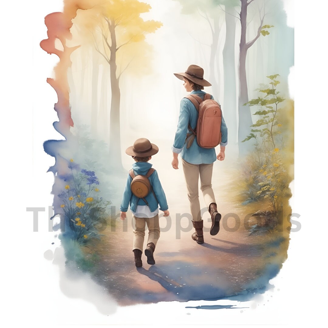 Fathers Day Watercolor Clipart Bundle, Father and Son, Father and ...