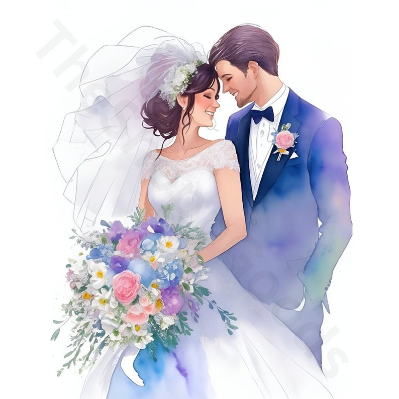 Bride and Groom Clipart Bundle of 12 Wedding Invite Clipart - Etsy