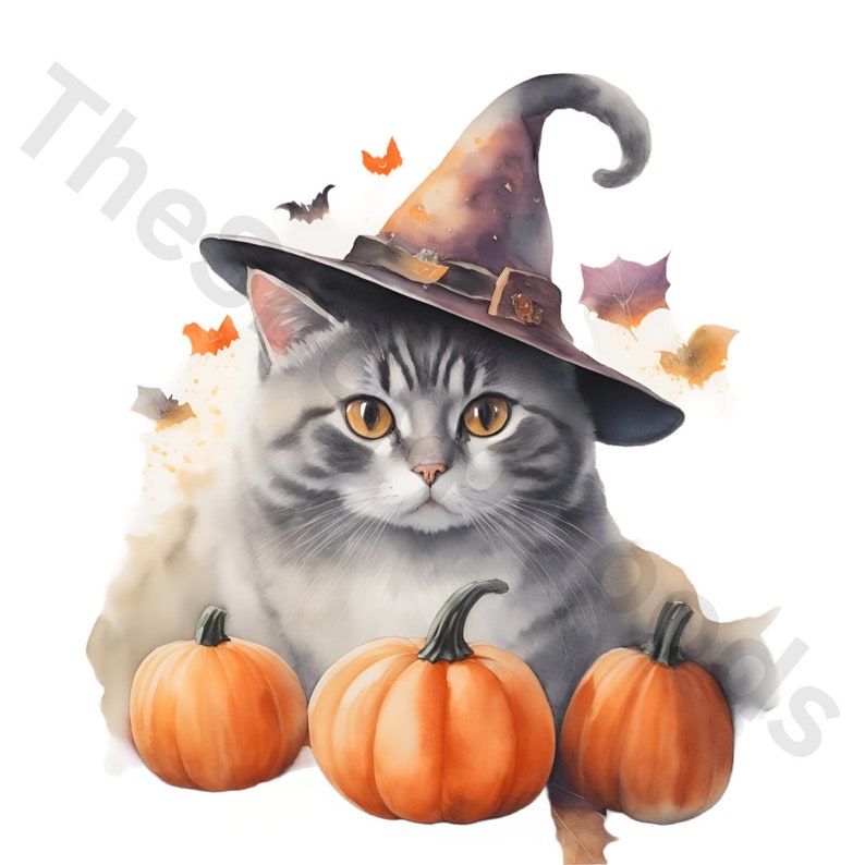 10 Halloween Cat Clipart 10 High Quality Transparent - Etsy