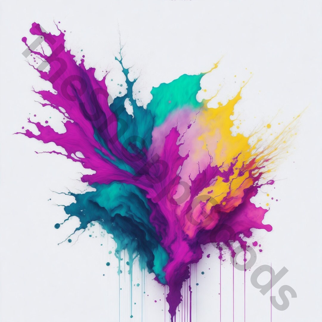 Watercolor Splash Art Clipart Bundle 10 Transparent Pngs - Etsy