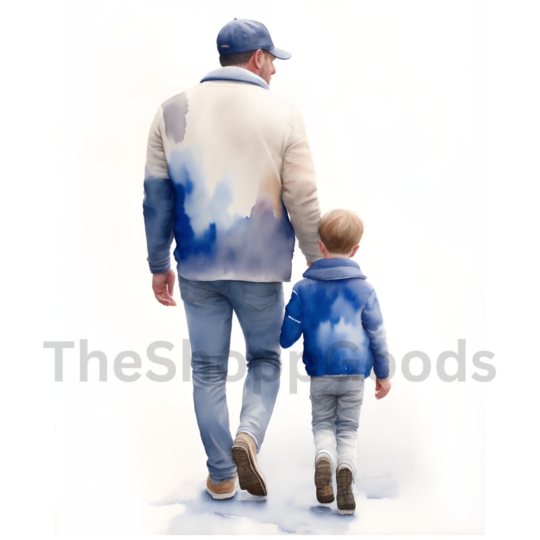 Fathers Day Watercolor Clipart Bundle, Father and Son, Father and ...