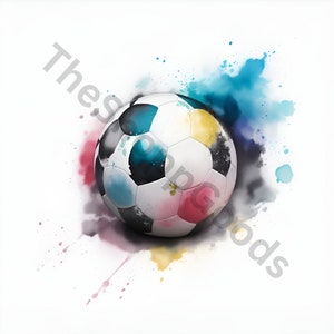 Soccer Watercolor Clipart Bundle, 10 High Quality Transparent Pngs ...