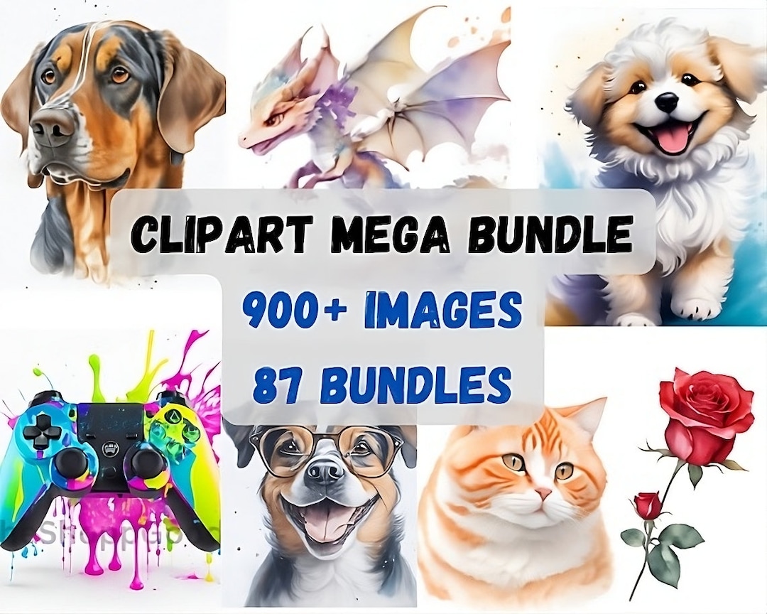 Clipart MEGA Bundle, 900 High Quality Jpgs/pngs, Card Making ...