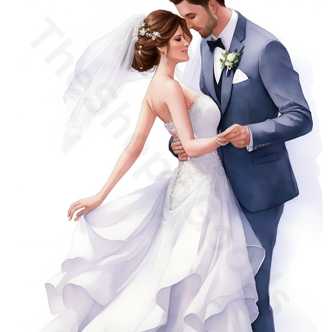 Bride and Groom Clipart Bundle of 12 Wedding Invite Clipart - Etsy