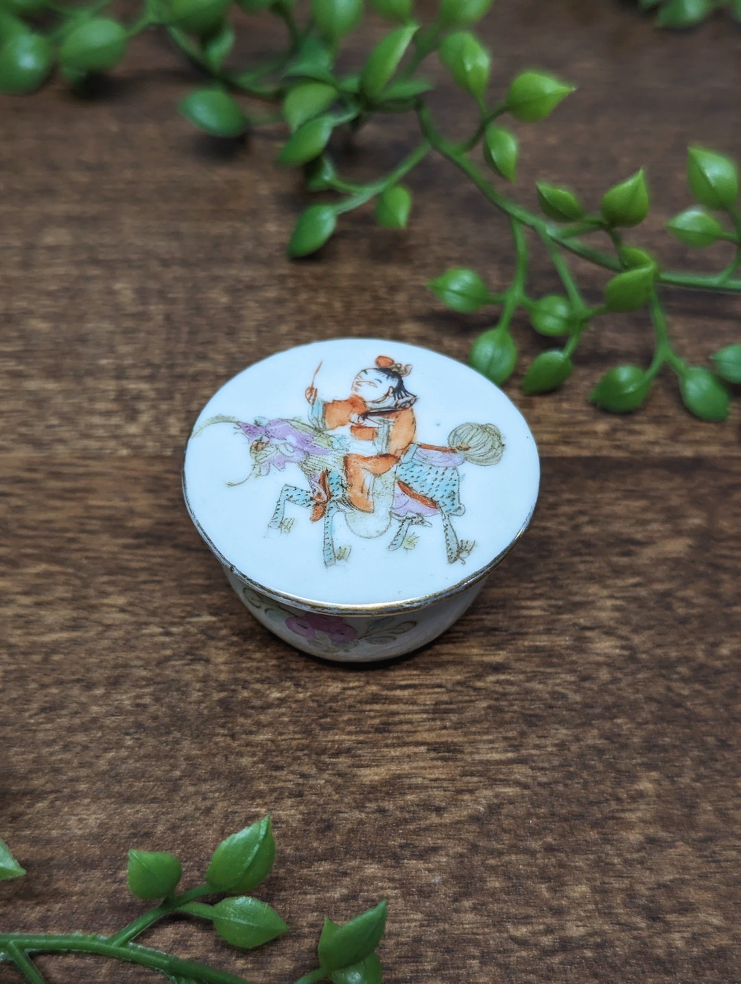 Vintage Hand Painted Chinese Opium Box Qilin Tiny Container - Etsy