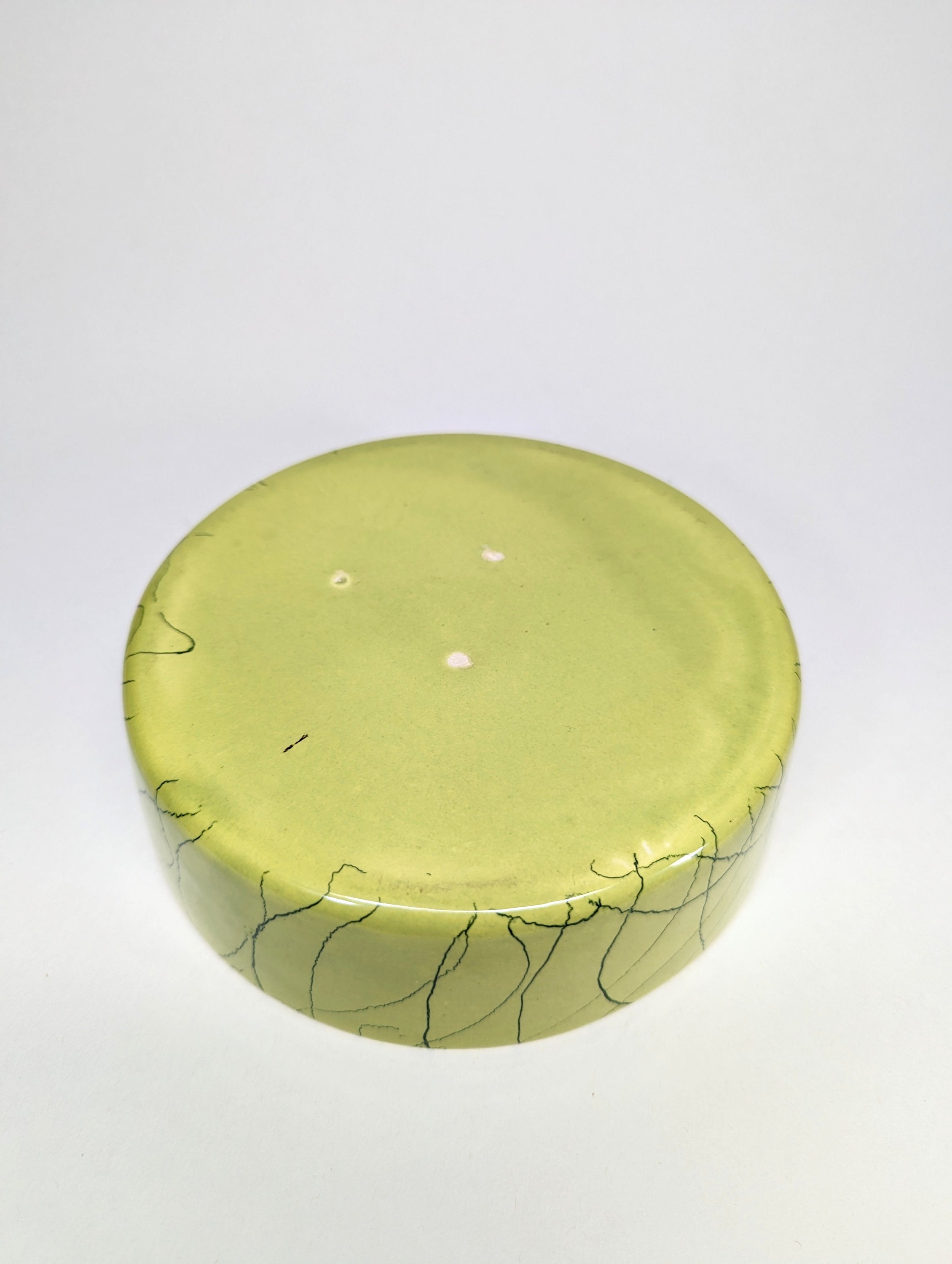 Vintage MCM Lime Green Ceramic Container Cookie Jar Candy Dish Drip ...