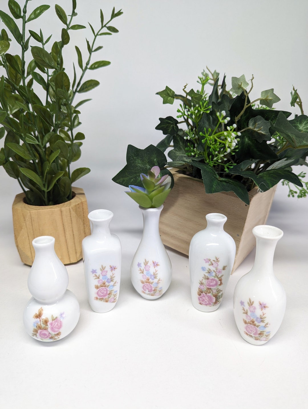 Vintage Mini Vase Set With Box, Cute Little Vases - Etsy