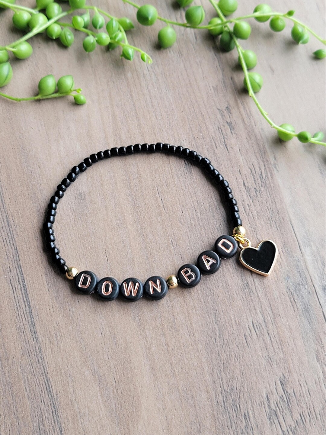 Down Bad Bracelet With Black Heart Charm | Tortured Poet's Department ...