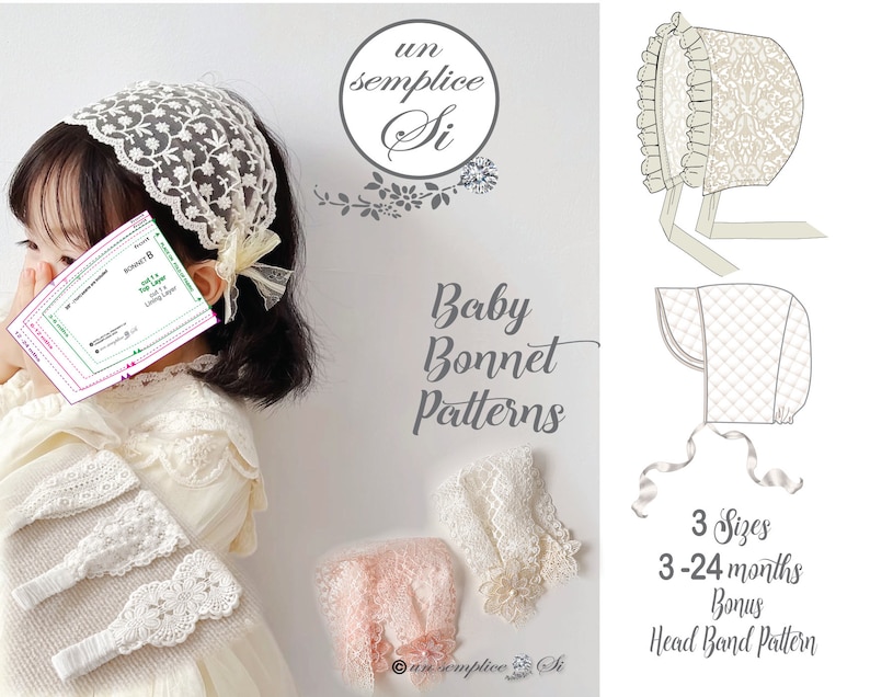 Baby Bonnet Pattern, Christening Caps, Baptism Bonnet Pattern, Baby ...