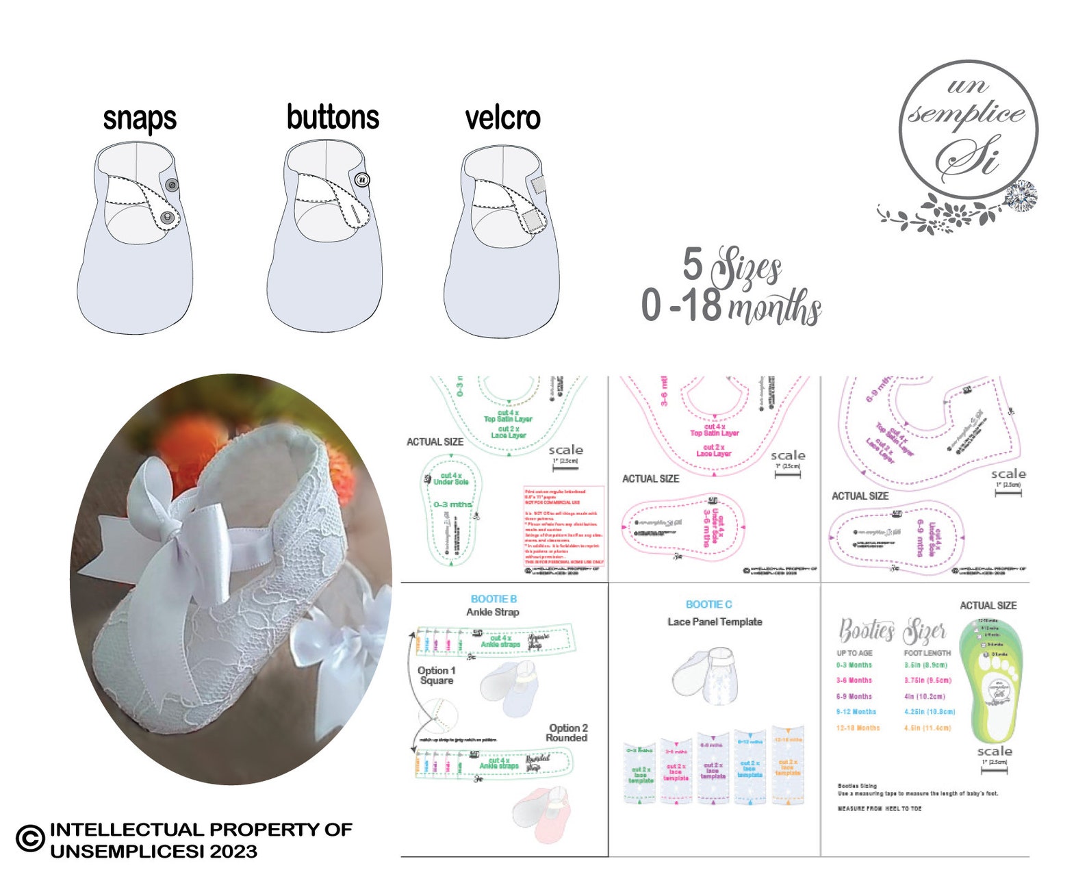Baby Booties Pattern, Christening Shoes, High Cut Bootie Pattern, PDF ...