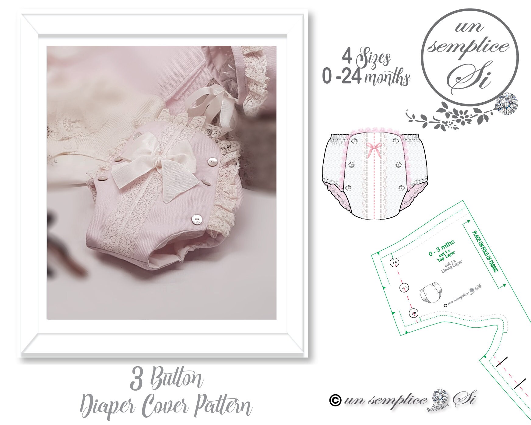 Diaper Cover Pattern , Nappie Cover Pattern , 3 Button Diaper Cover - Etsy