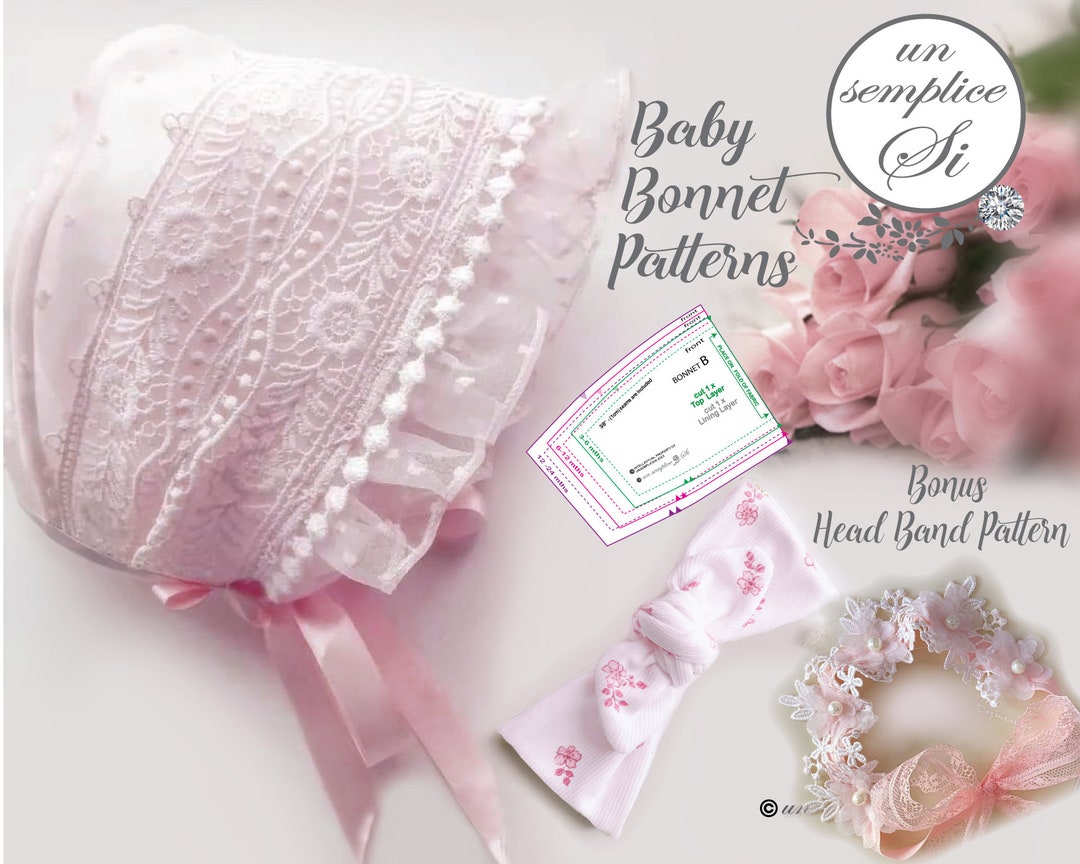 Baby Bonnet Pattern, Christening Caps, Baptism Bonnet Pattern, Baby ...