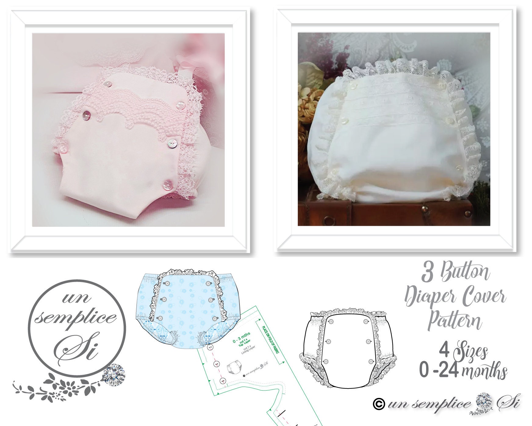 Diaper Cover Pattern , Nappie Cover Pattern , 3 Button Diaper Cover - Etsy