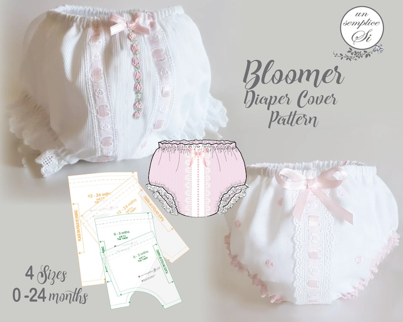 Bloomer Diaper Cover PDF Sewing Pattern: Heirloom Christening Design (0 ...