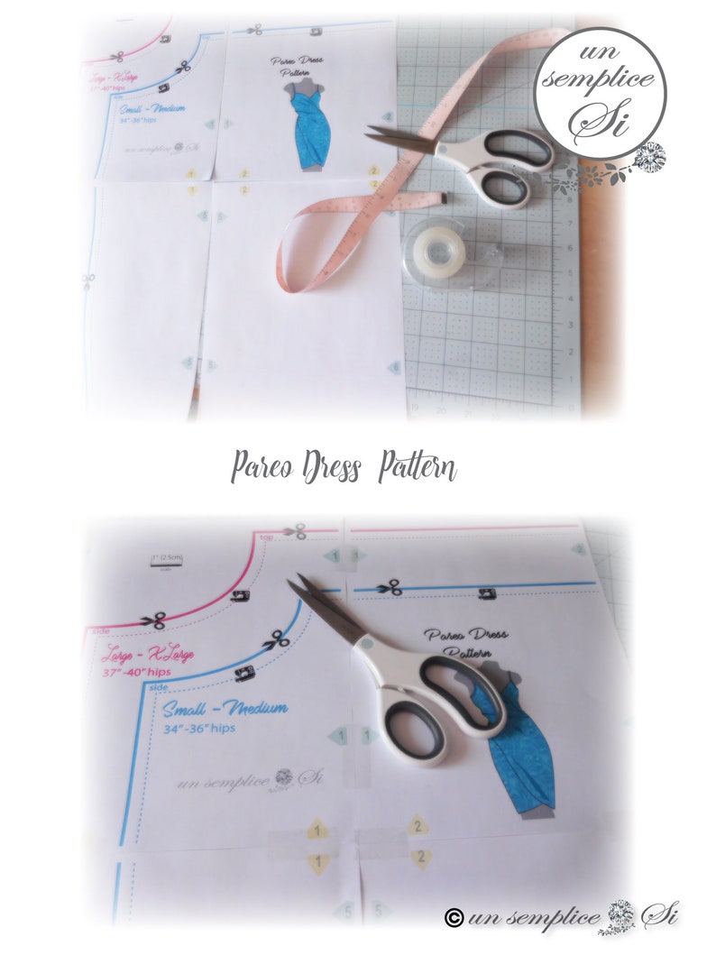 MULTIWAY Beach Cover up PATTERN, No Sew Beach Wrap Pattern , Pareo ...