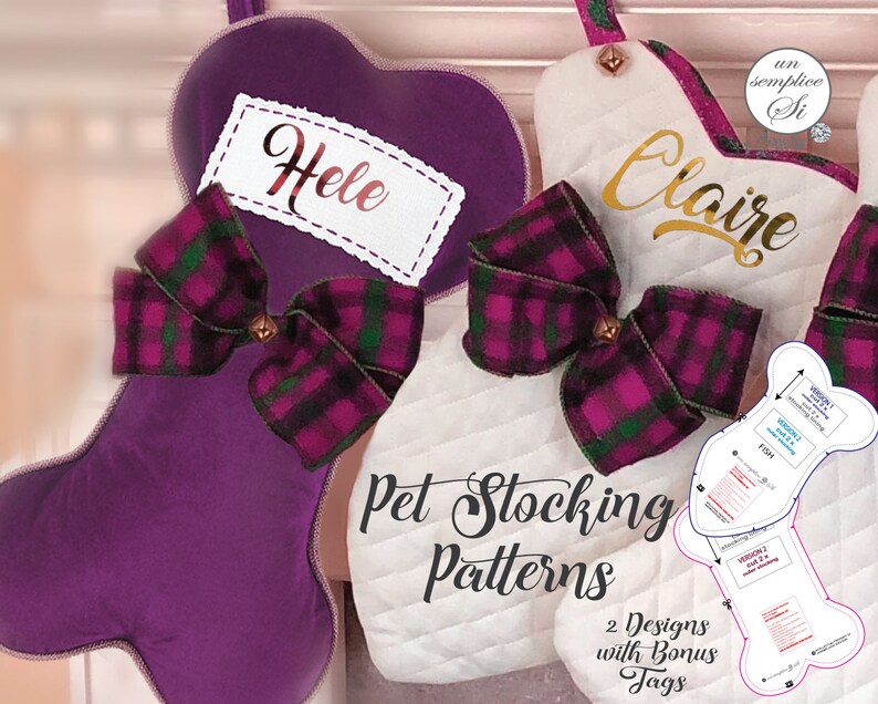 Pet Holiday Stocking , Christmas Pet Stocking Pattern, Dog Bone ...
