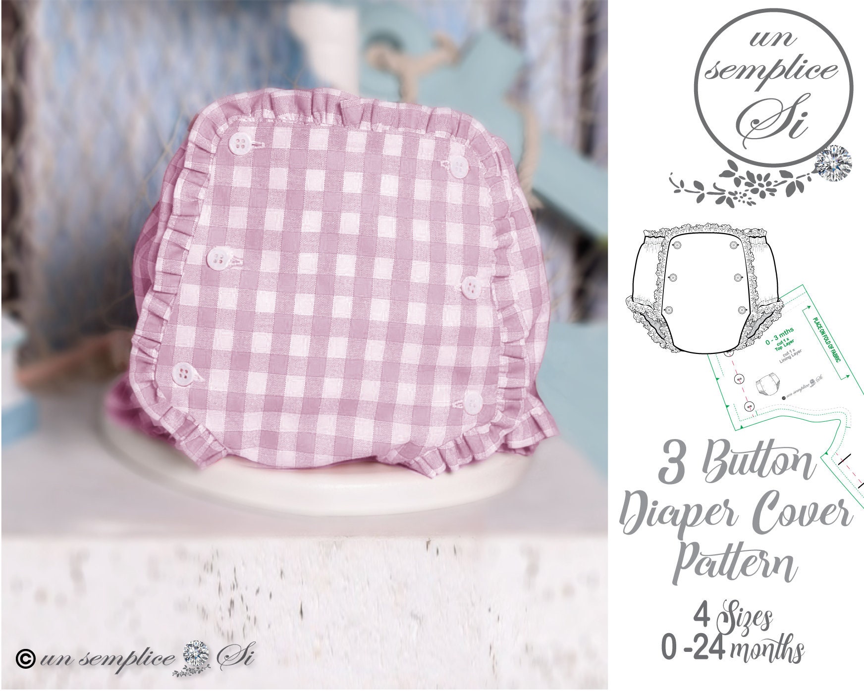 Diaper Cover Pattern , Nappie Cover Pattern , 3 Button Diaper Cover - Etsy