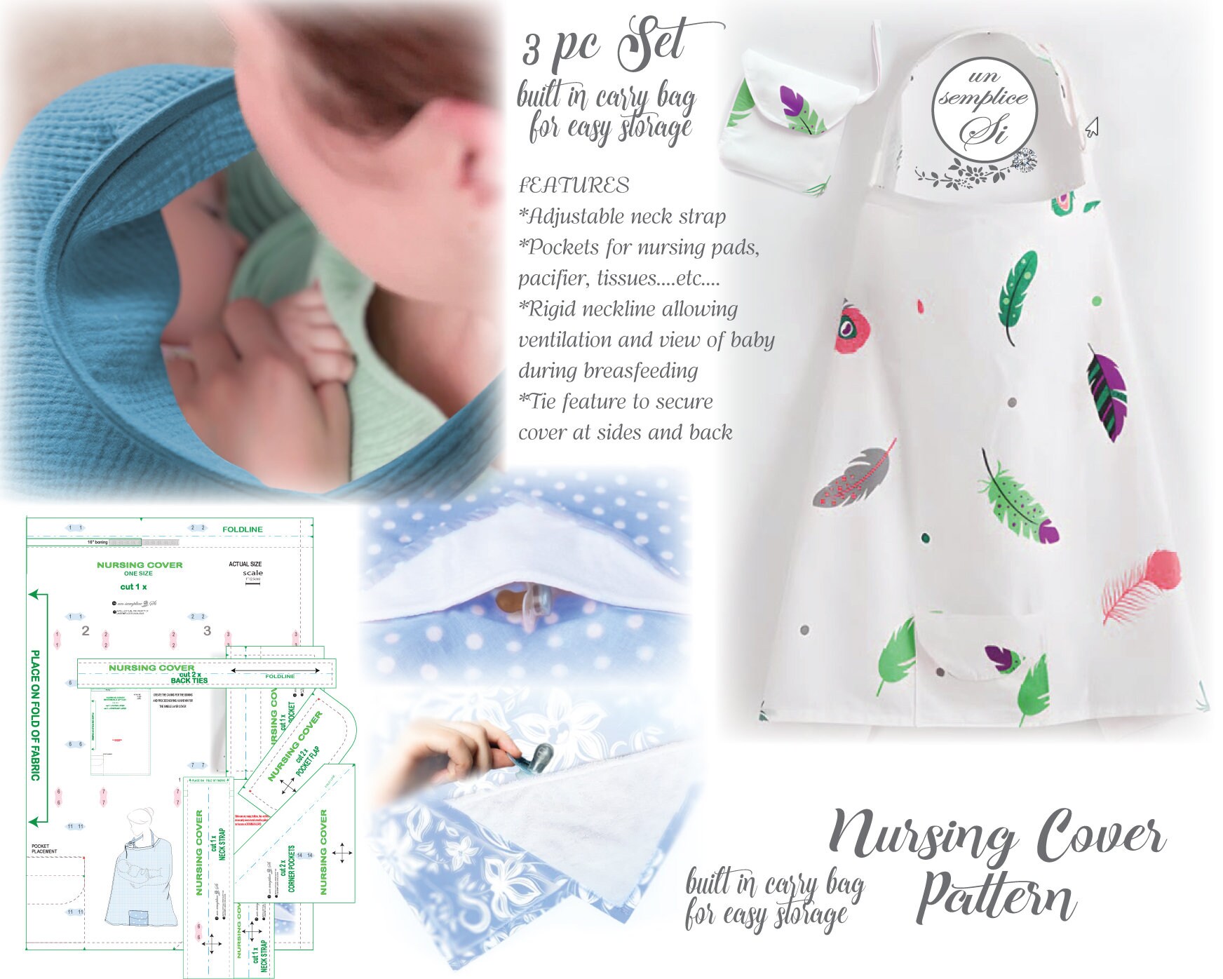 Nursing Accessories, Nursing Cover Pattern, Breastfeeding Cover Pattern ...