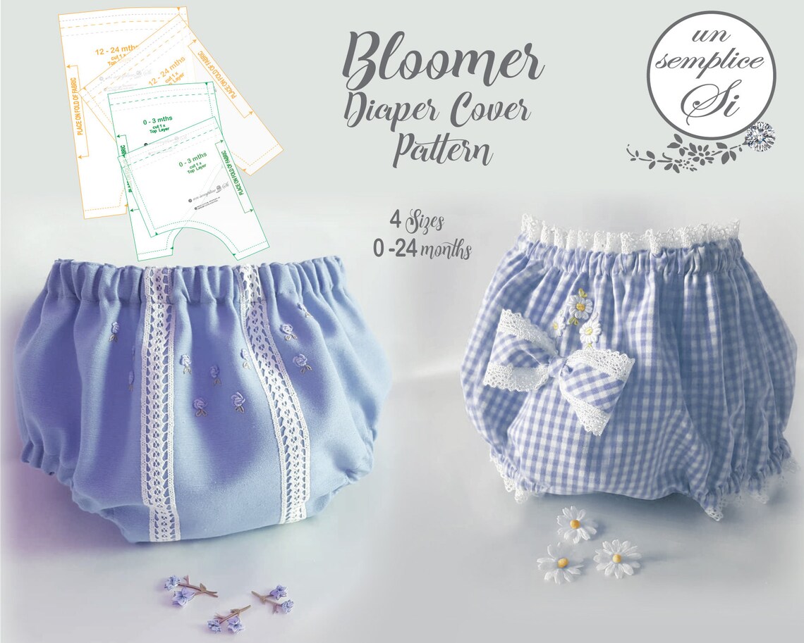Bloomer Diaper Cover PDF Sewing Pattern: Heirloom Christening Design (0 ...