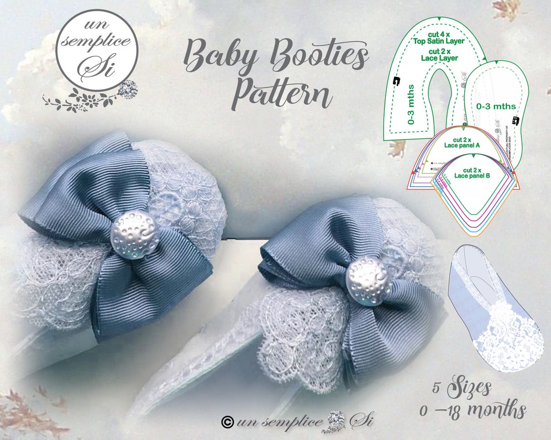 Baby Booties Pattern, Christening Shoes, High Cut Bootie Pattern, PDF ...