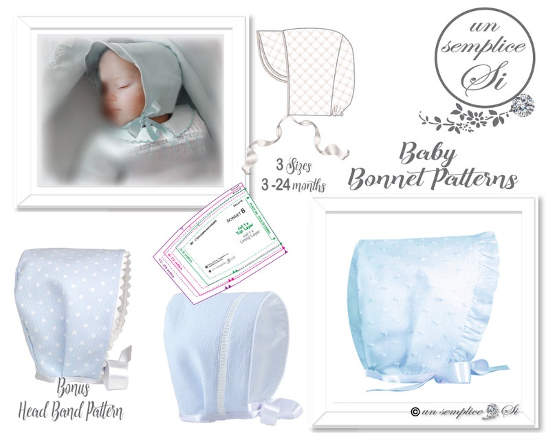 Baby Bonnet Pattern, Christening Caps, Baptism Bonnet Pattern, Baby ...
