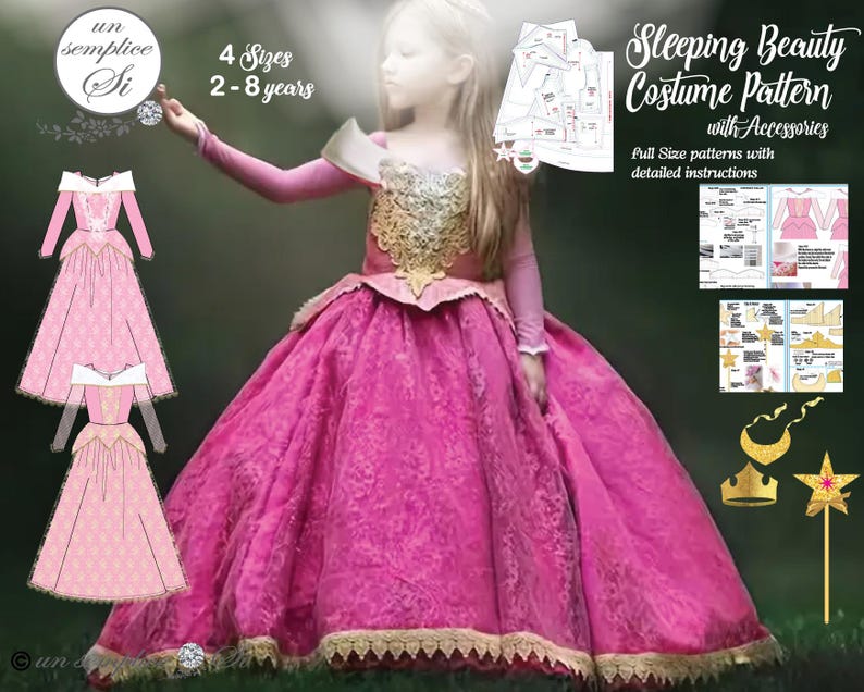 Sleeping Beauty-inspired Princess Dress Sewing Pattern : Costume ...