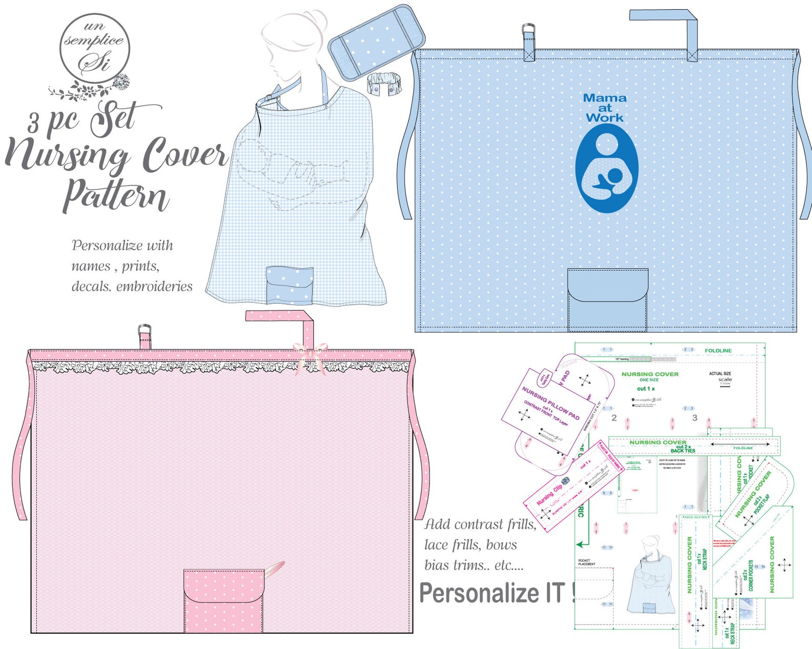 Nursing Accessories, Nursing Cover Pattern, Breastfeeding Cover Pattern ...