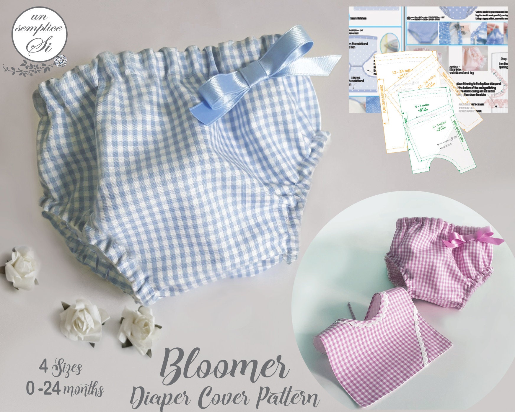 Bloomer Diaper Cover PDF Sewing Pattern: Heirloom Christening Design (0 ...
