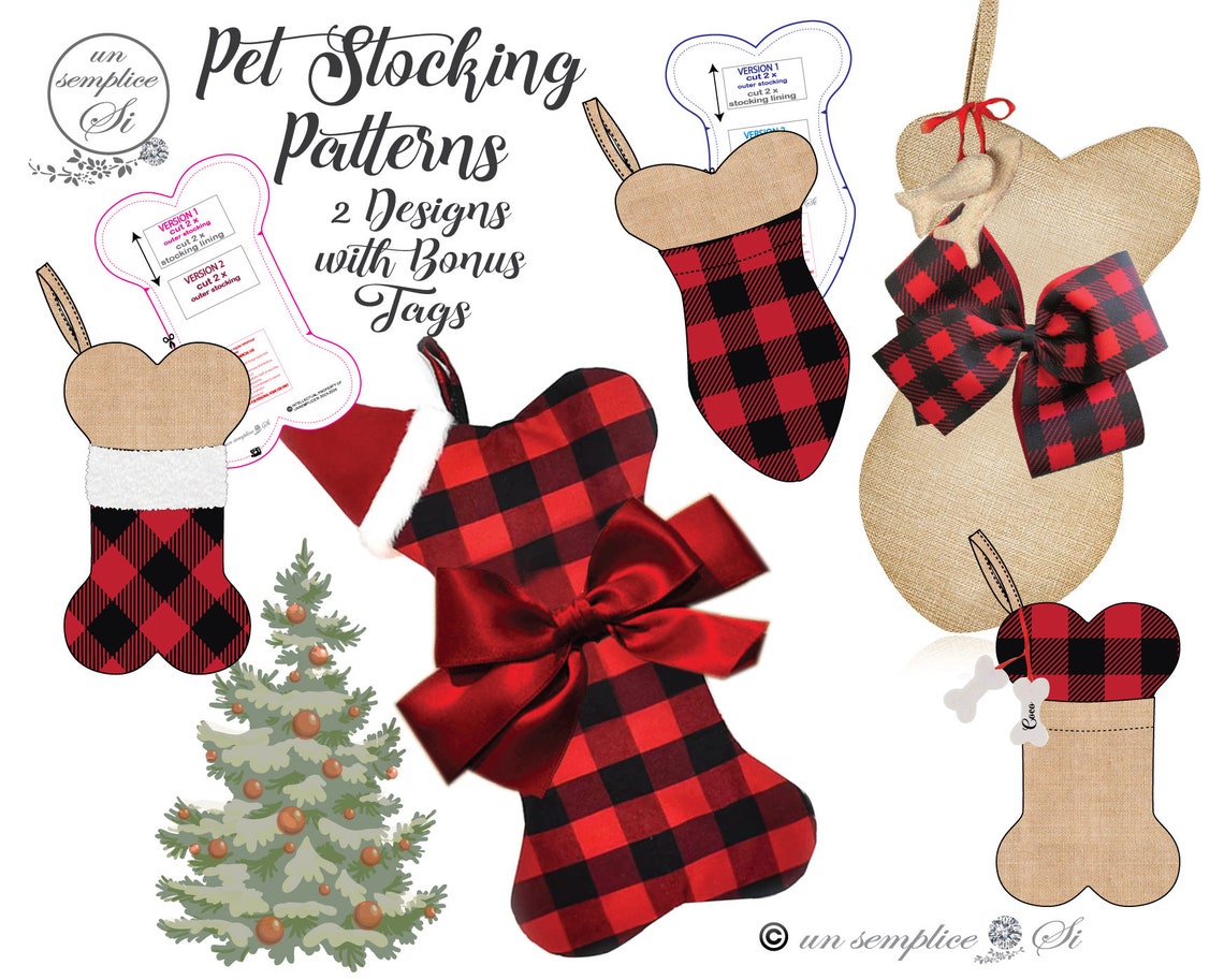 Pet Holiday Stocking , Christmas Pet Stocking Pattern, Dog Bone ...