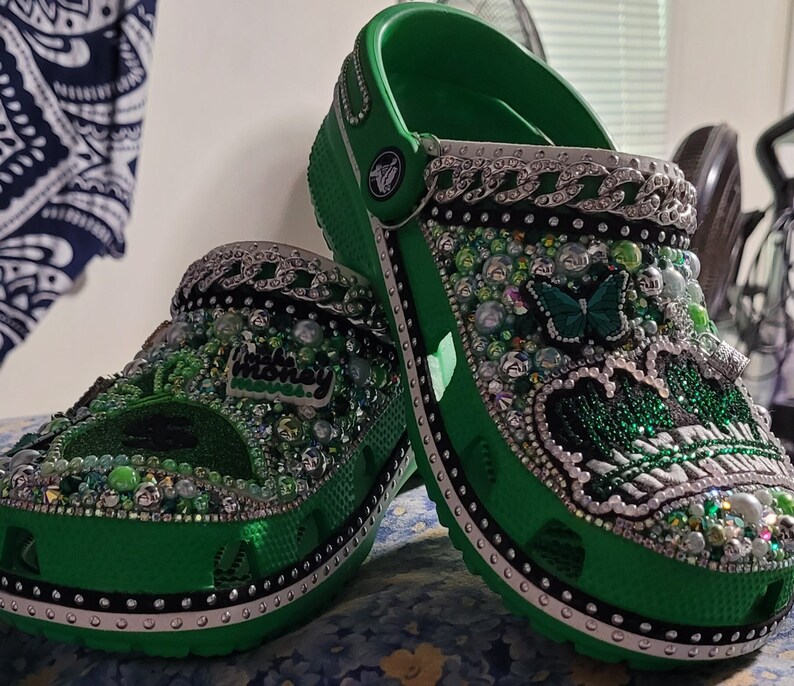 Rhinestone Crocs - Etsy