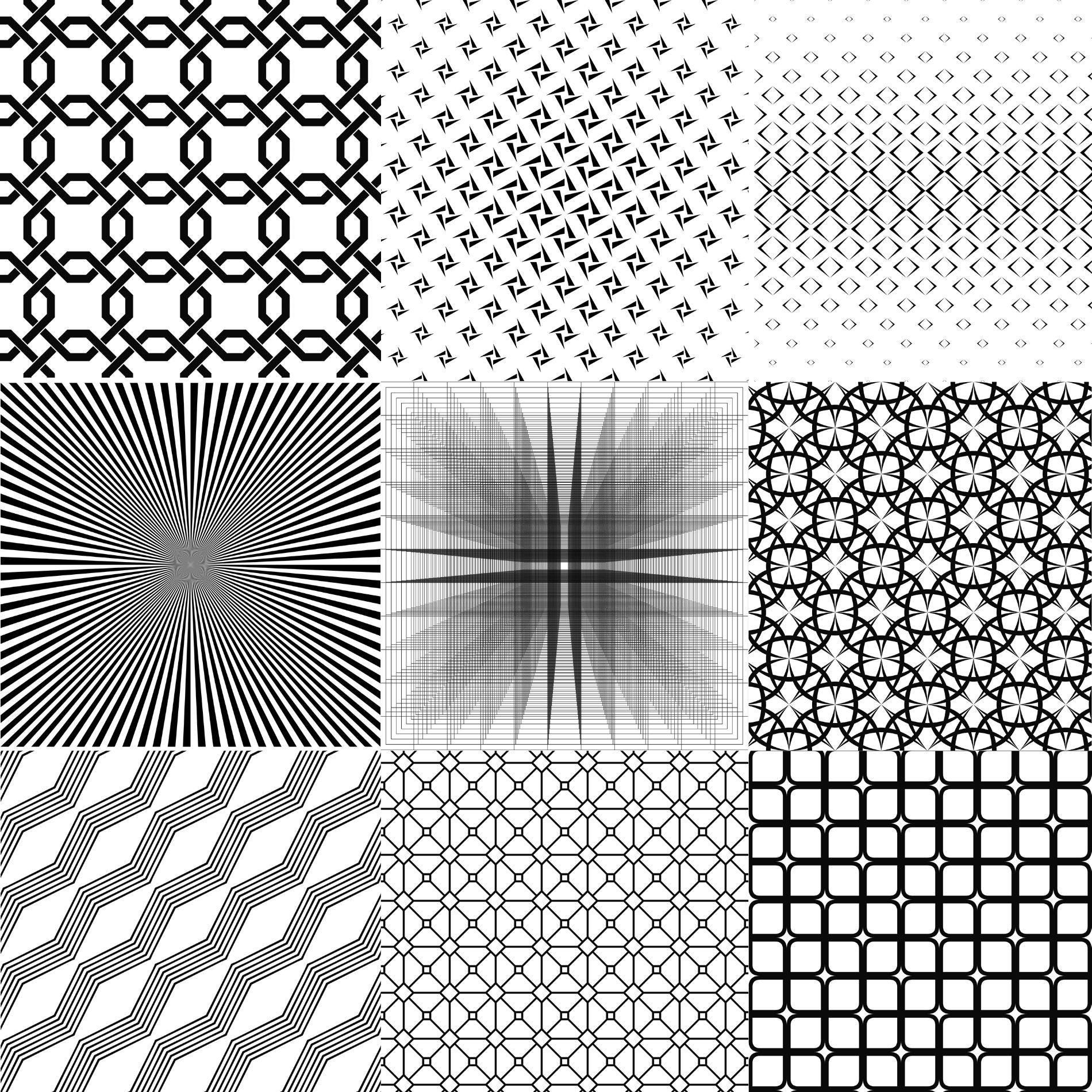 Seamless Black & White Grid and Pattern Designs Background Pattern ...