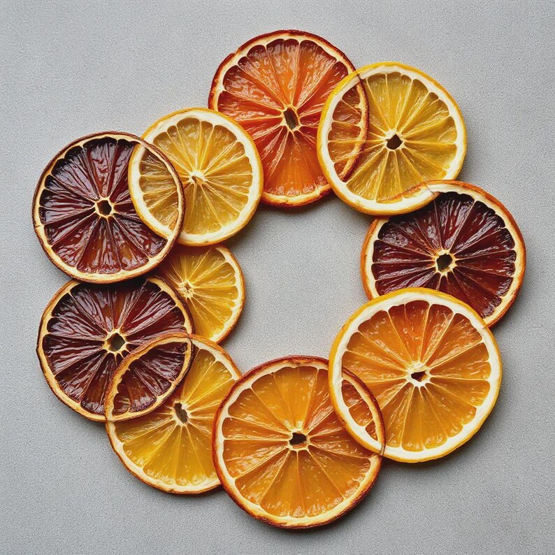 Citrus Wheel A Symphony of Dried Slices Dry Orange Slices Dry Lemon ...