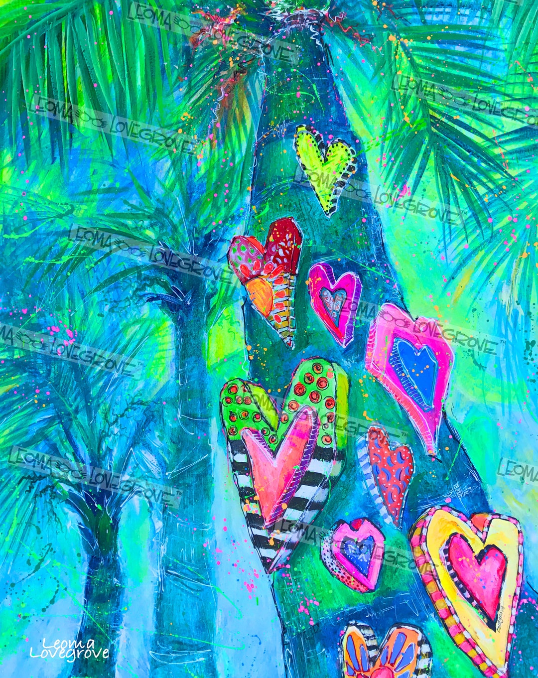 Hearts of Palm Paper Reproduction - Etsy