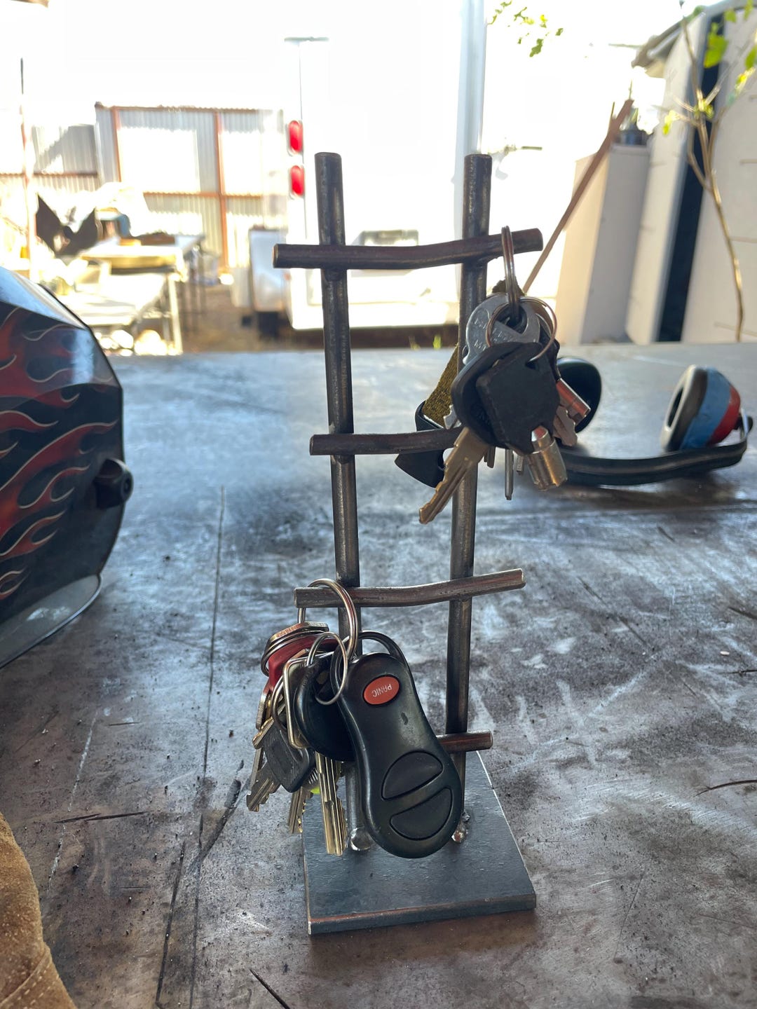Industrial Freestanding Key Holder – Handcrafted Steel Key Organizer ...