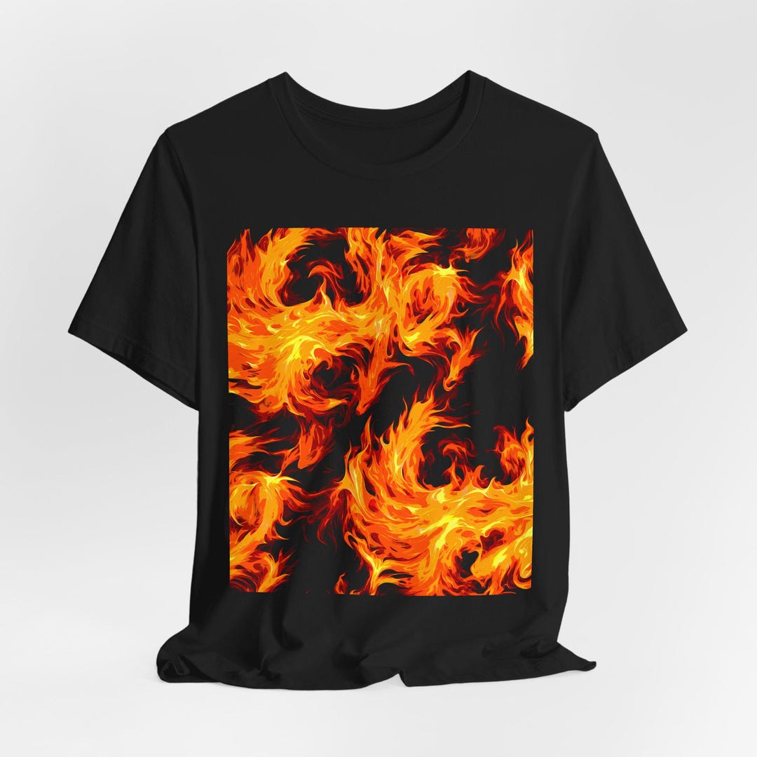 Abstract Flames Unisex Softstyle T-shirt, Fire Graphic Tee, Graphic Art ...