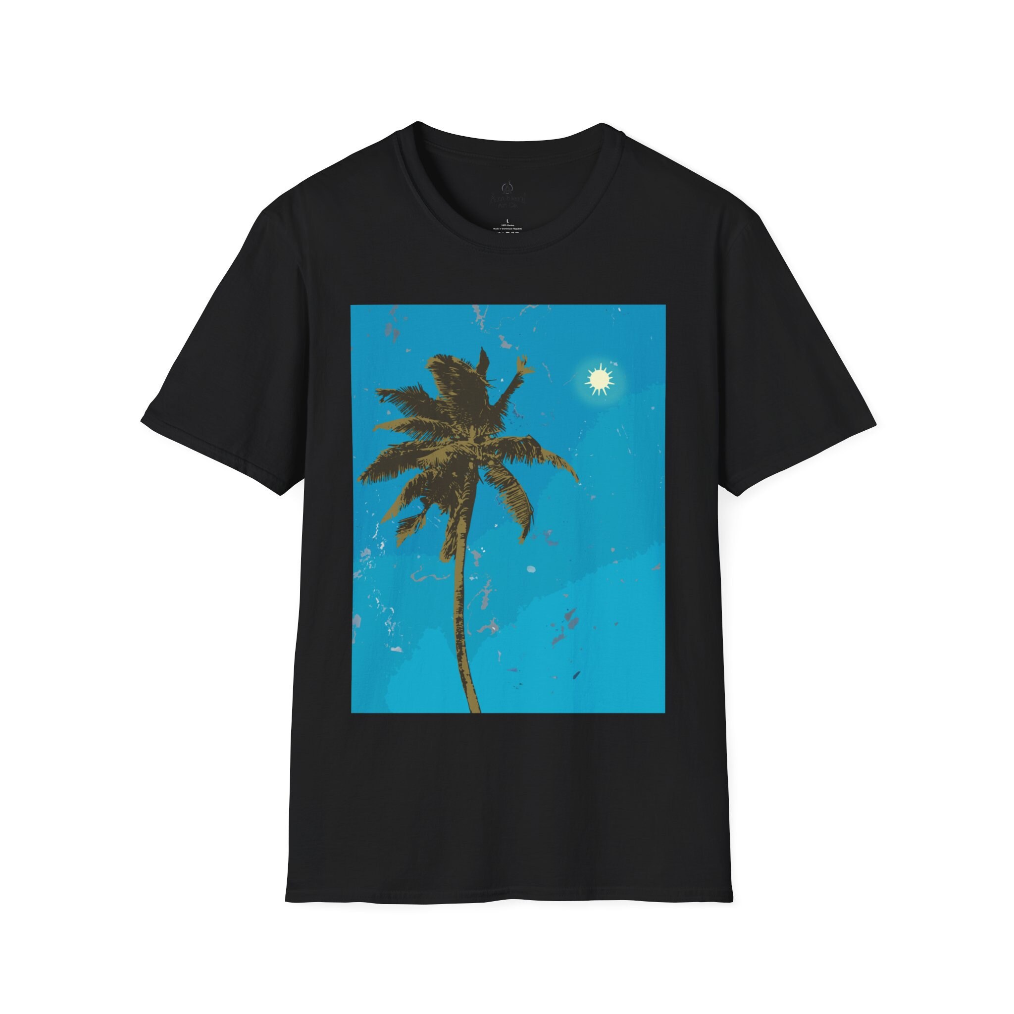 Artistic Palm Tree and Sunshine Softstyle T-shirt, Palm Tree T-shirt ...