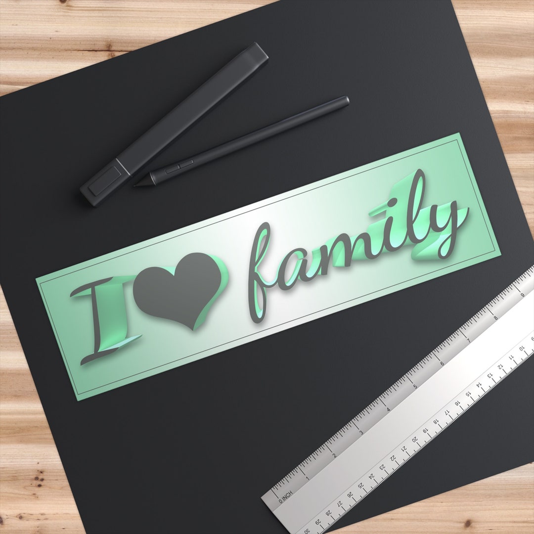 I Heart Family Bumper Sticker, Bumper Sticker, I Heart Family Sticker ...
