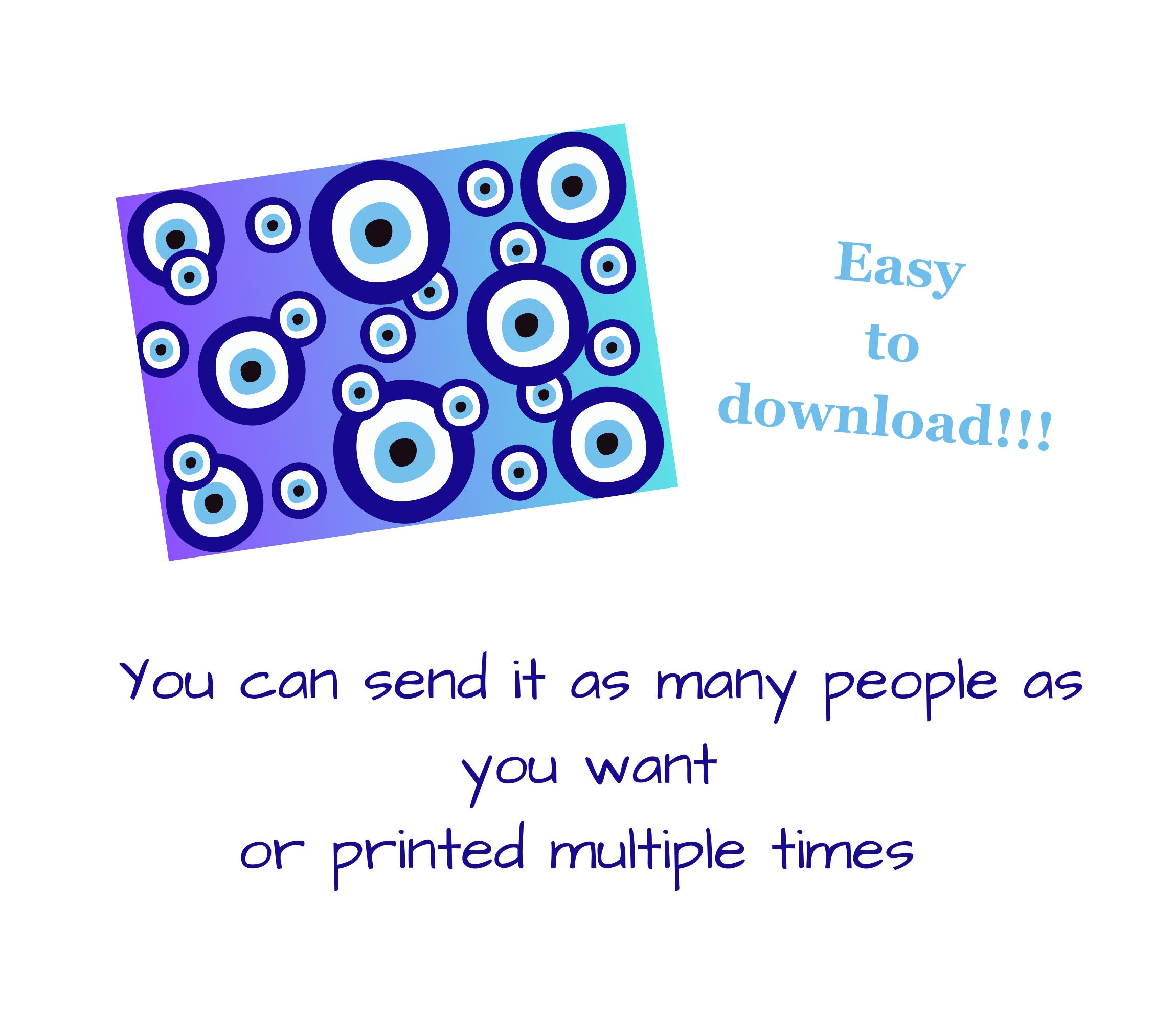 DIGITAL DOWNLOADABLE Evil Eye Blue - Etsy