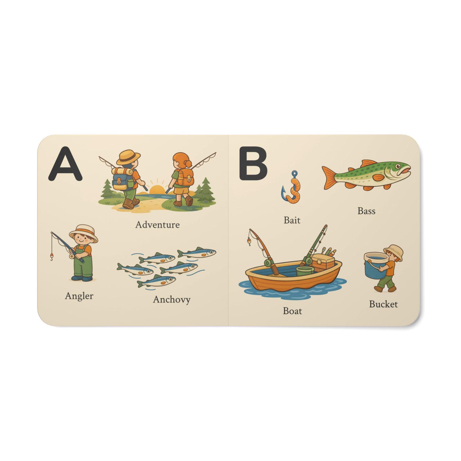 Fishing ABC Board Book, Fisherman Alphabet Baby Book, Fishing Baby ...