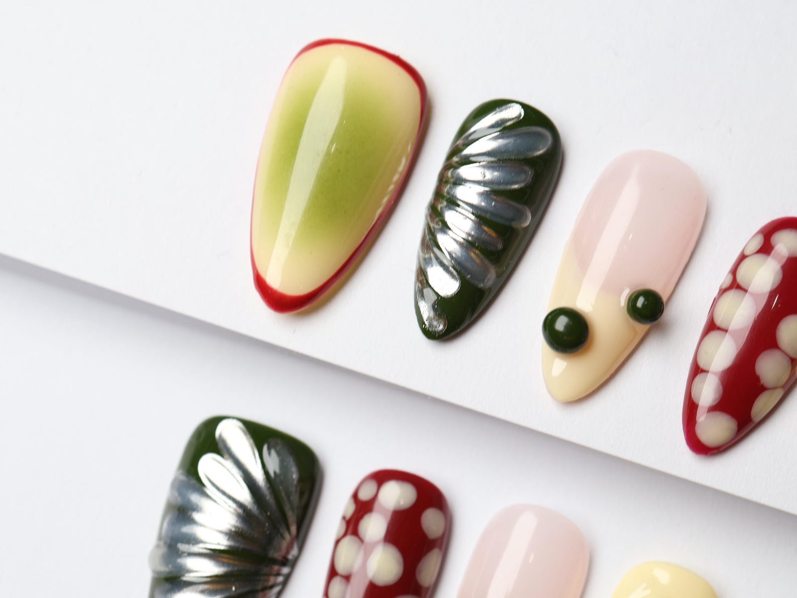 Boho Chic 3D Press-on Nails/3d Nails/kawaii Nails/gyaru Nails/jelly ...