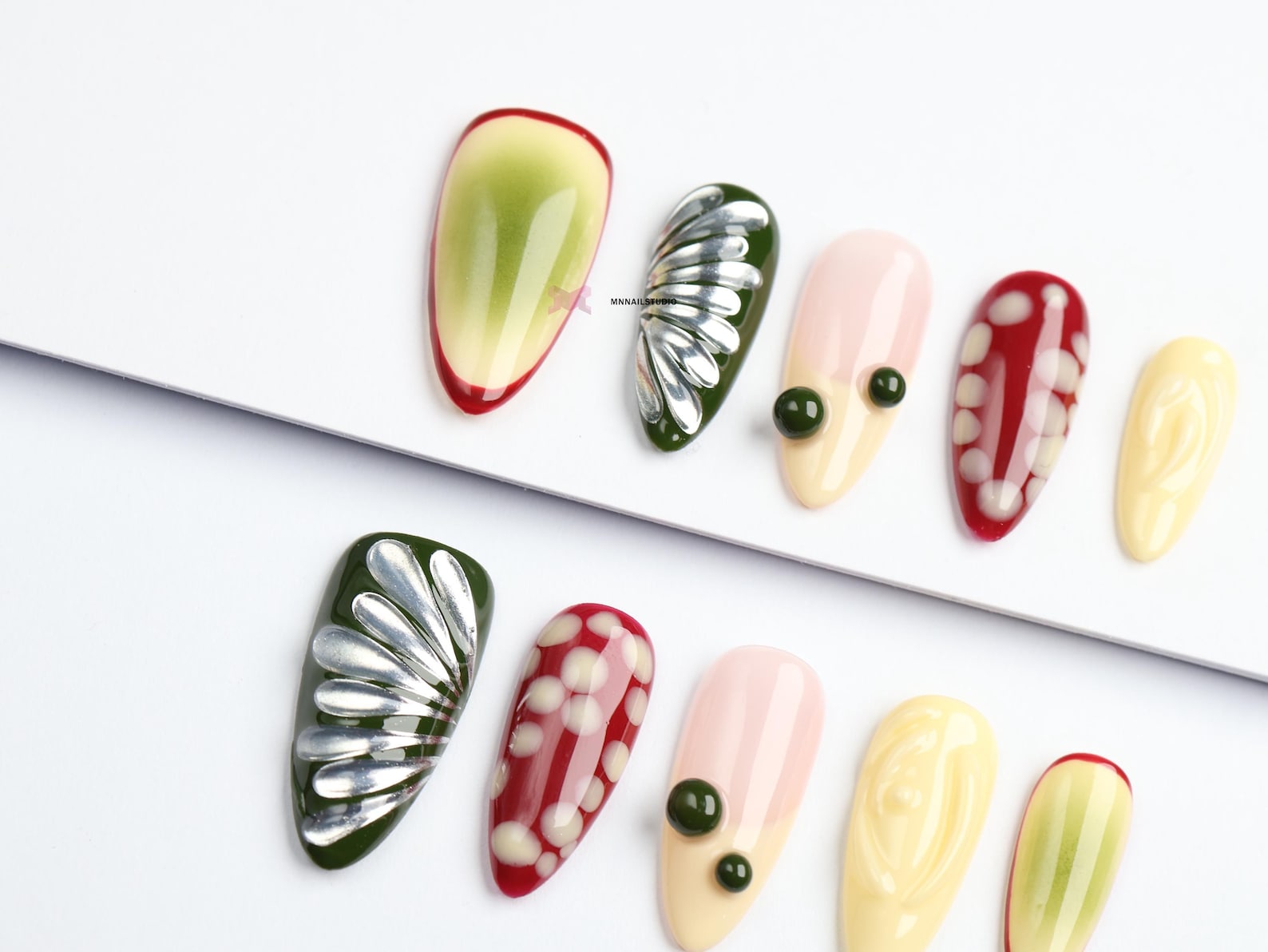 Boho Chic 3D Press-on Nails/3d Nails/kawaii Nails/gyaru Nails/jelly ...