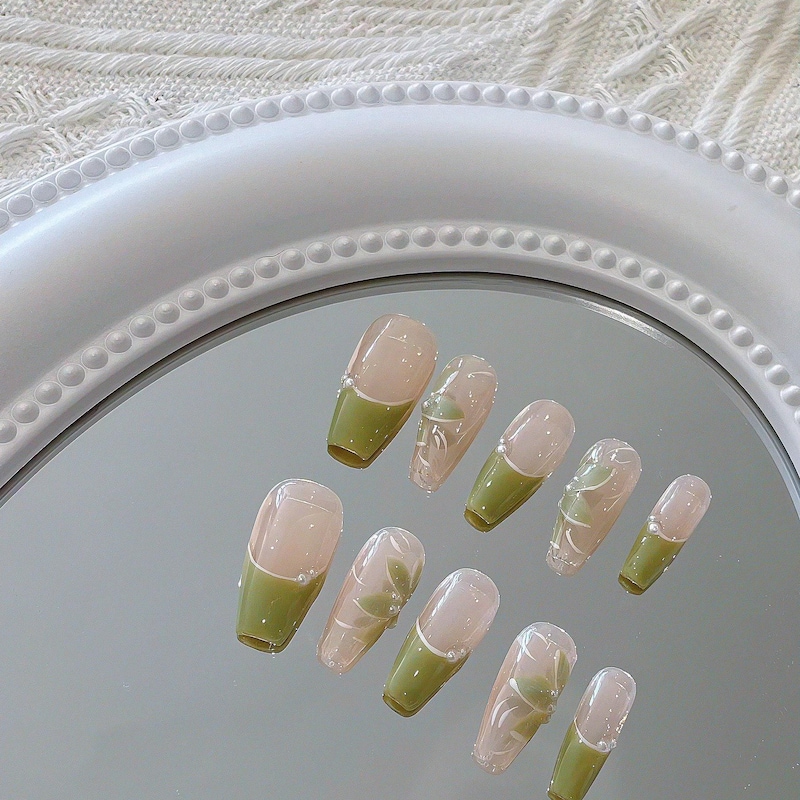 Light Green Fake Nails - Etsy UK