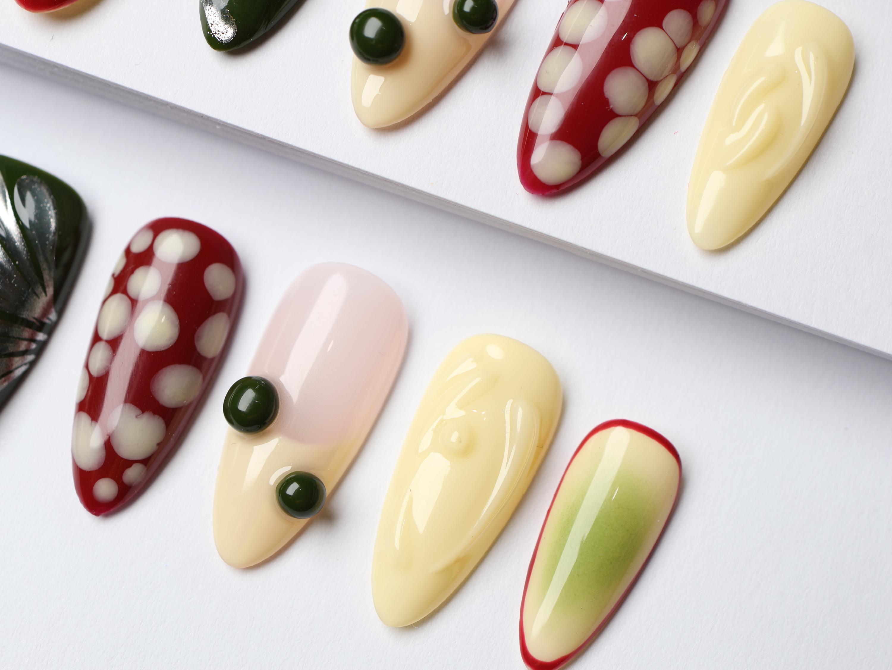 Boho Chic 3D Press-on Nails/3d Nails/kawaii Nails/gyaru Nails/jelly ...
