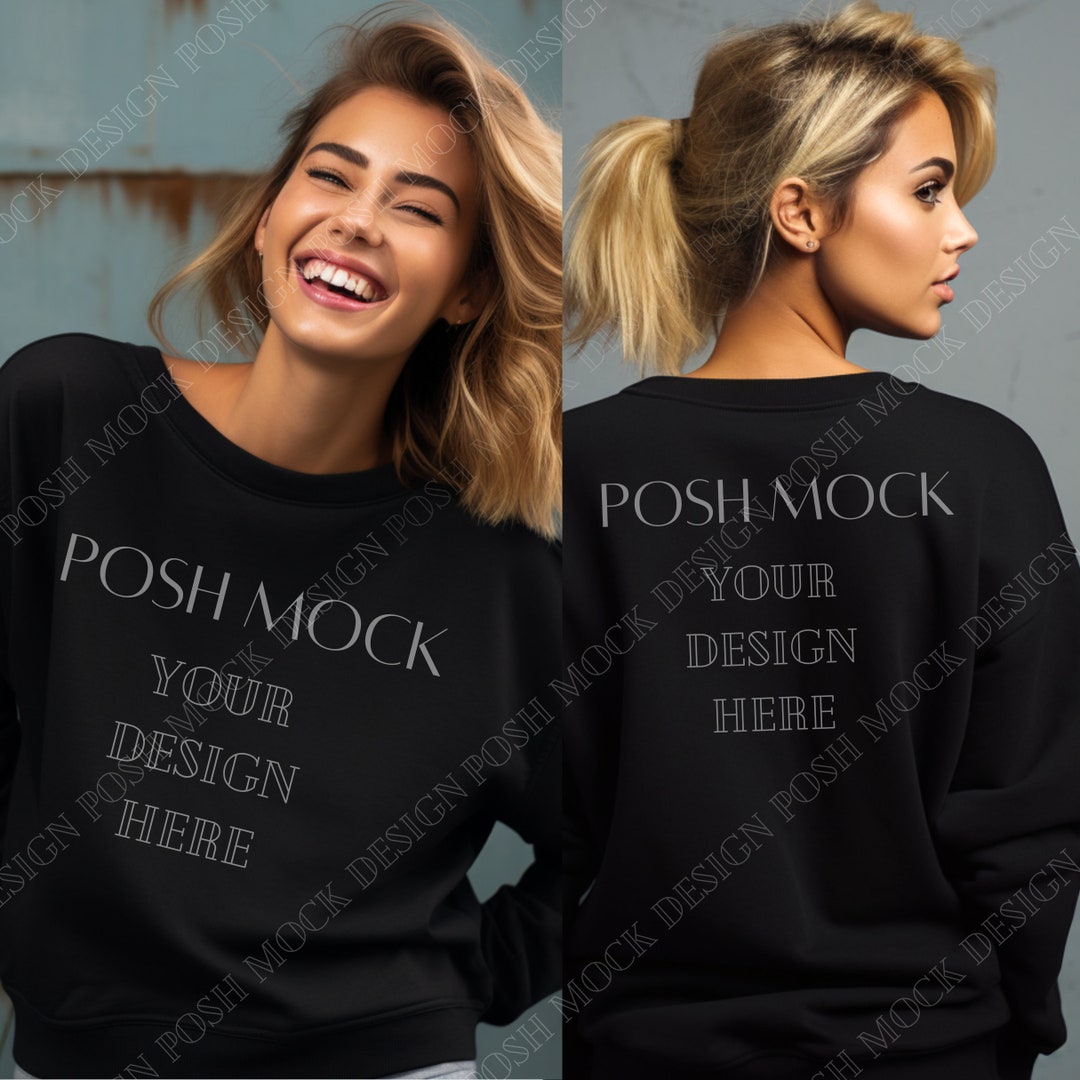 Frontback Mockup SVG PNG Gildan 18000 Sweater for Front/back Sweater ...