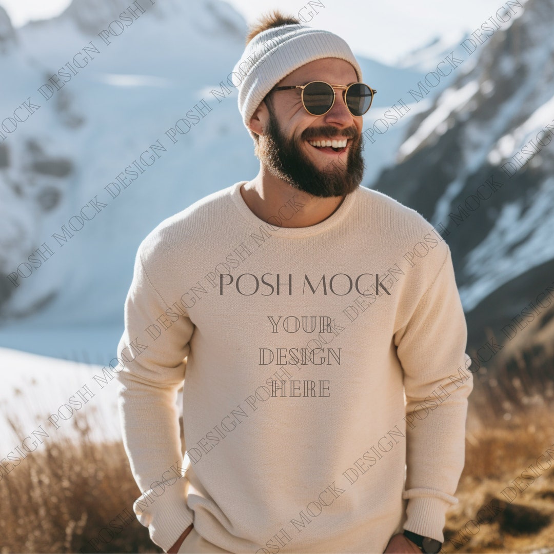 Winter Sandstone JERZEES 562MR Mockup | Sandstone Sweatshirt Mockup ...
