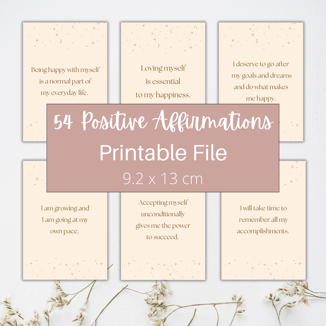 54 Printable Affirmation Cards Motivational Cards - Etsy