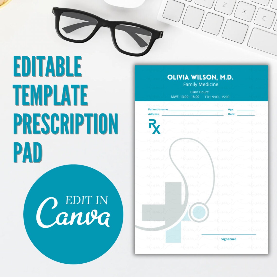 Prescription Pad Template | Rx Prescription Template | Doctor ...