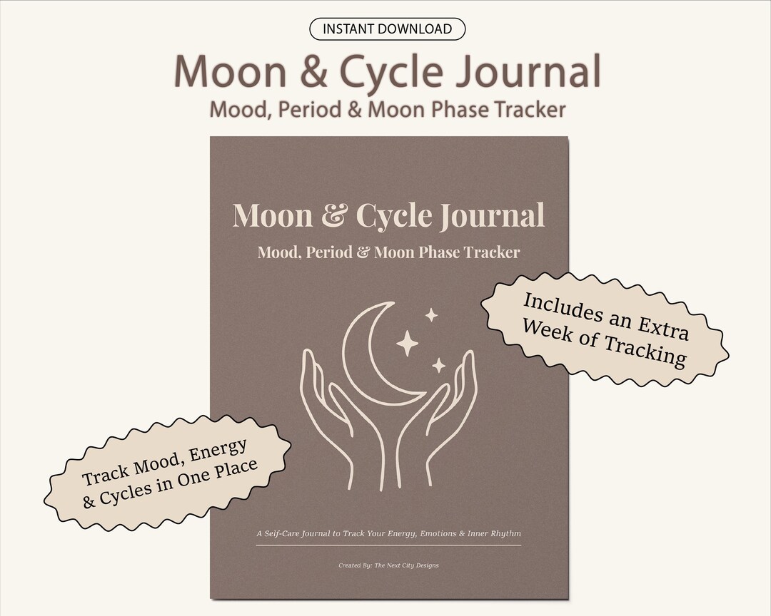 Moon Cycle Journal: Period & Mood Tracker, Self-care Planner (printable ...
