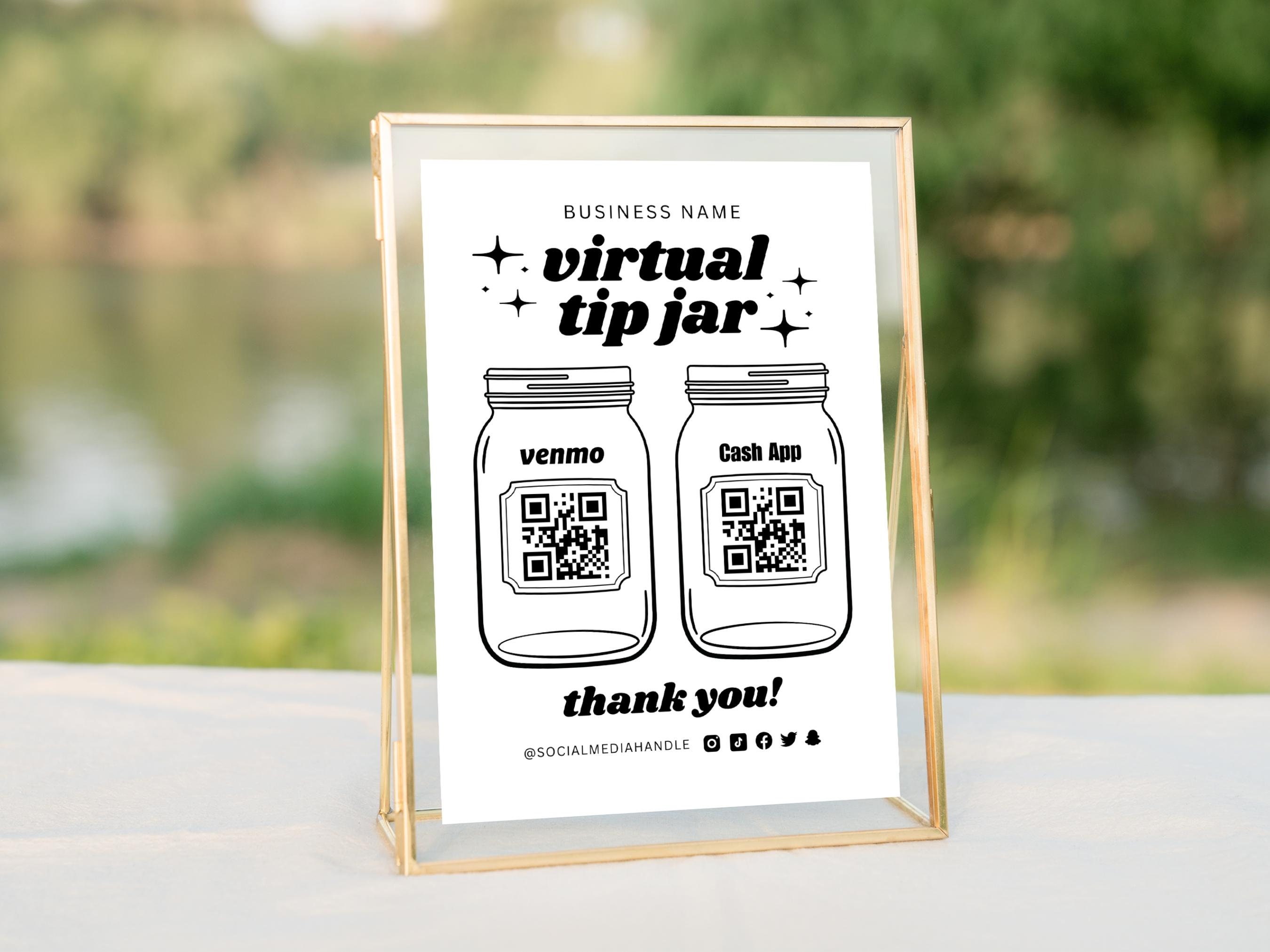 Printable Virtual Tip Jar Venmo Payment Sign QR Code Sign - Etsy