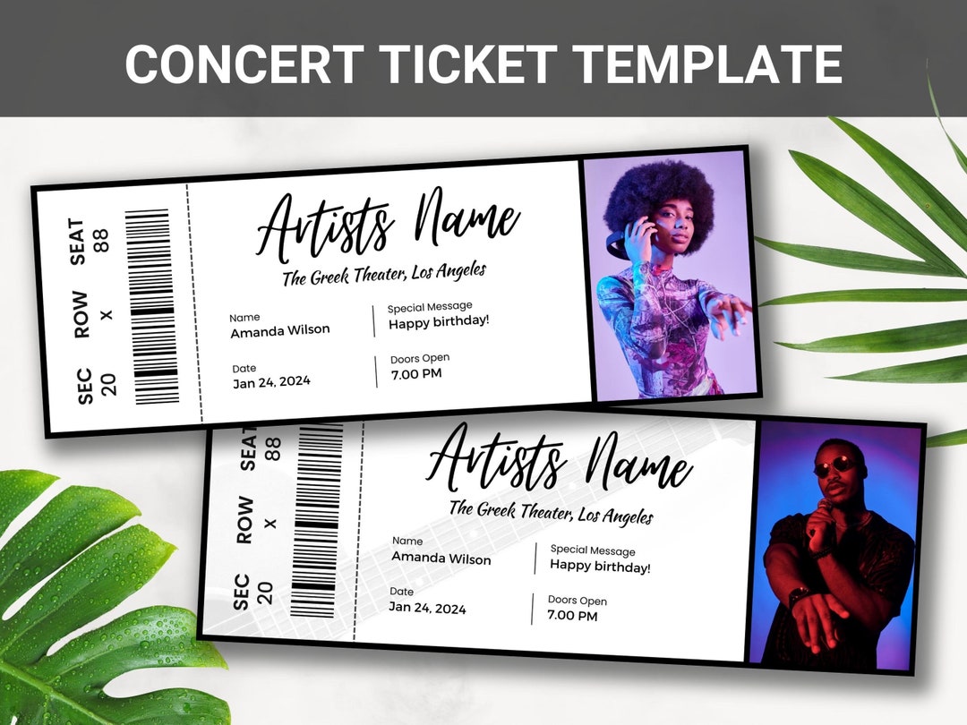 Editable Concert Ticket Template, DIY Event Ticket, Custom Concert ...